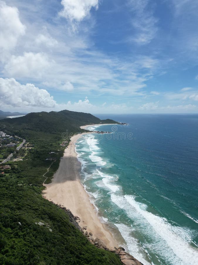 Aerial View of Soft Ocean Waves on a Sandy Beach Stock Photo - Image of ...