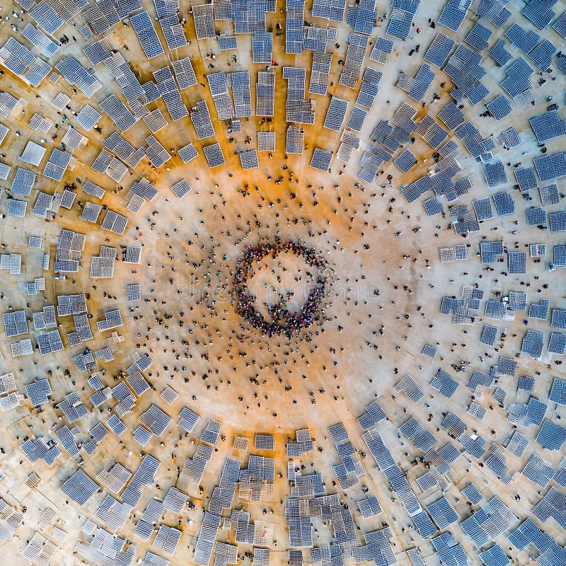 Aerial Perspective of a Solar Field Stock Image - Image of ...