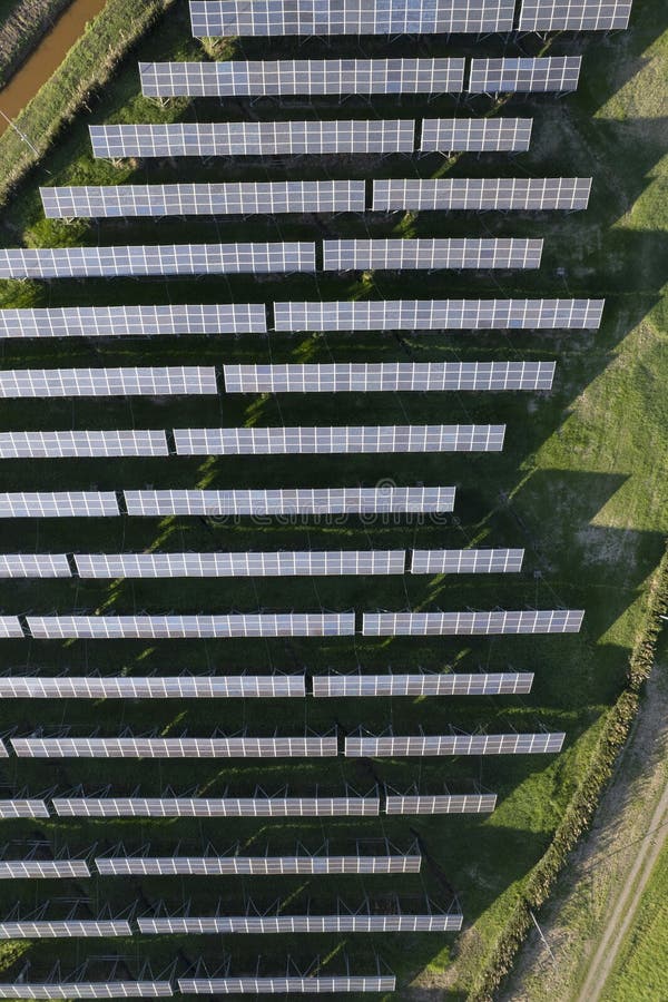 Aerial View of a Solar Panel Plant Stock Photo - Image of environmental ...