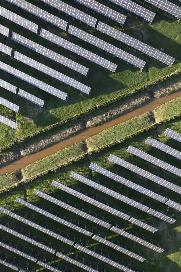 Aerial View of a Solar Panel Plant Stock Photo - Image of farm, change ...