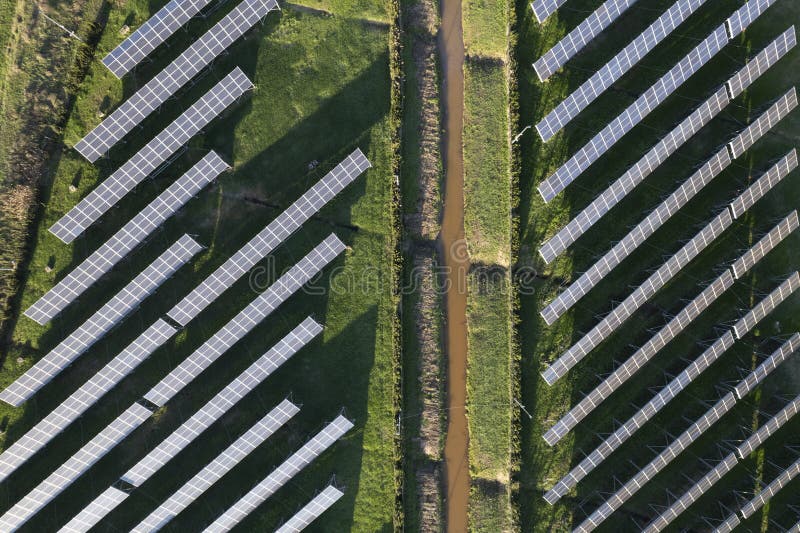 Aerial View of a Solar Panel Plant Stock Photo - Image of farm ...