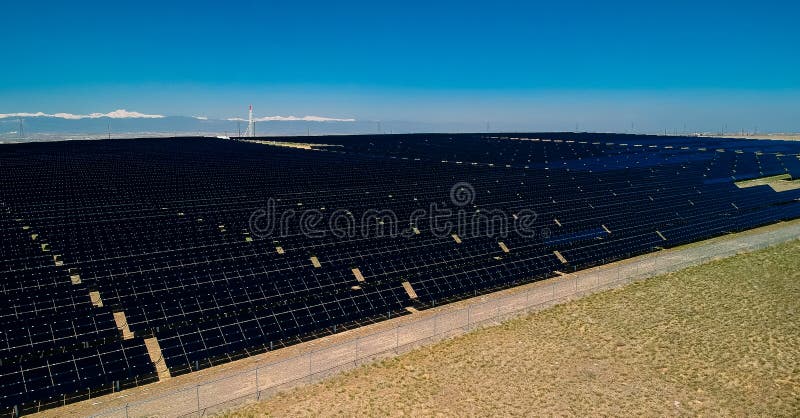 Aerial View of Solar Panels in Colorado Stock Image - Image of electric ...