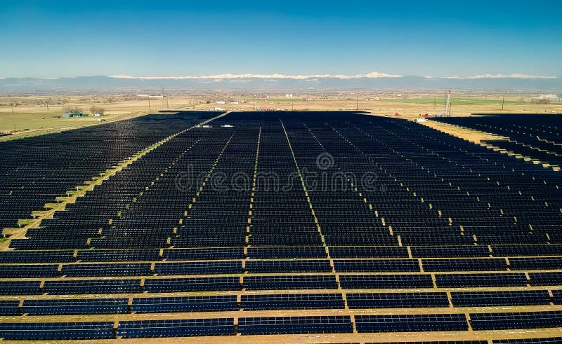 Aerial View of Solar Panels in Colorado Stock Image - Image of rocky ...
