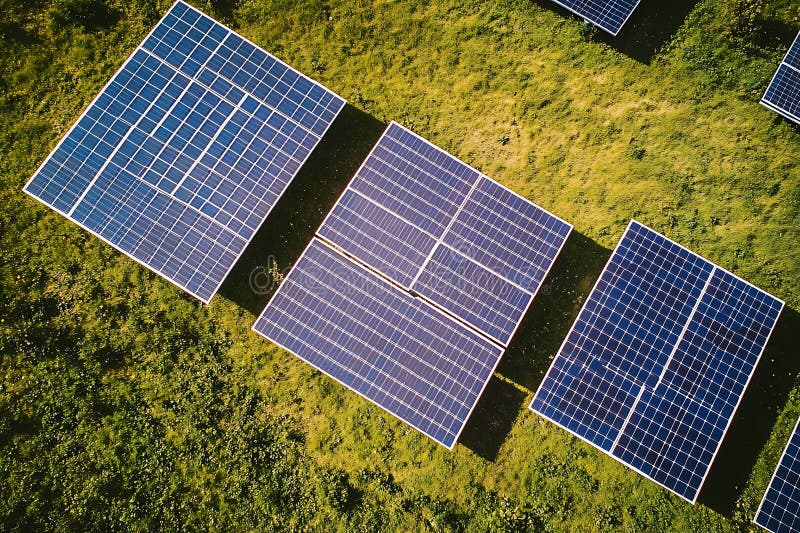 Aerial Perspective of a Solar Field Stock Image - Image of ...
