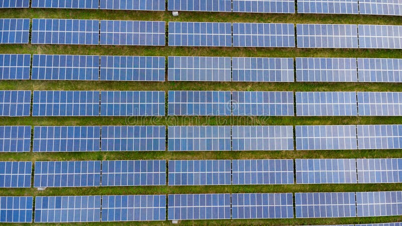 Aerial View of Solar Panels of a Power Plant. Energy of Sun Stock Image ...