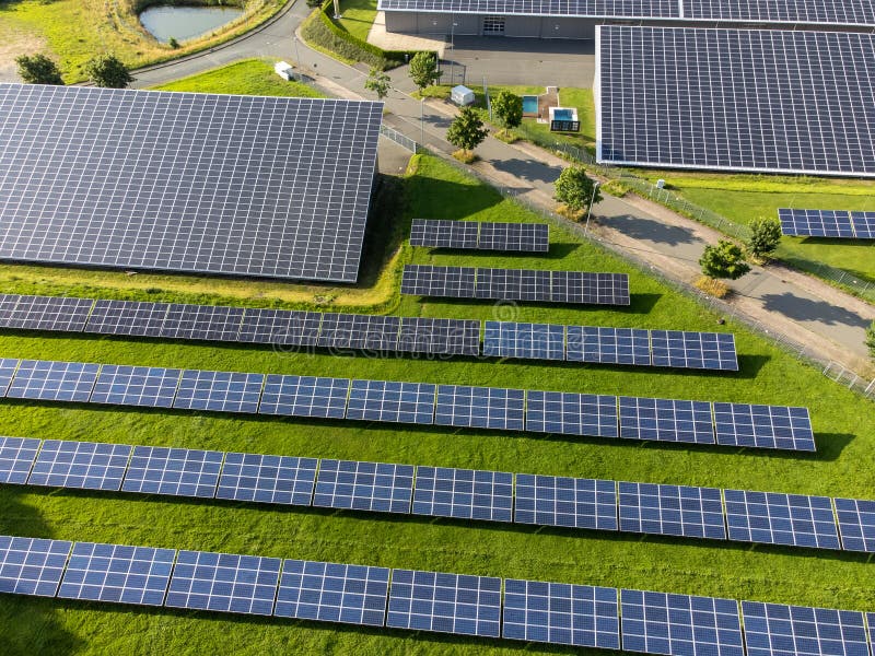 Aerial View of a Solar Park Stock Image - Image of industry, modern ...