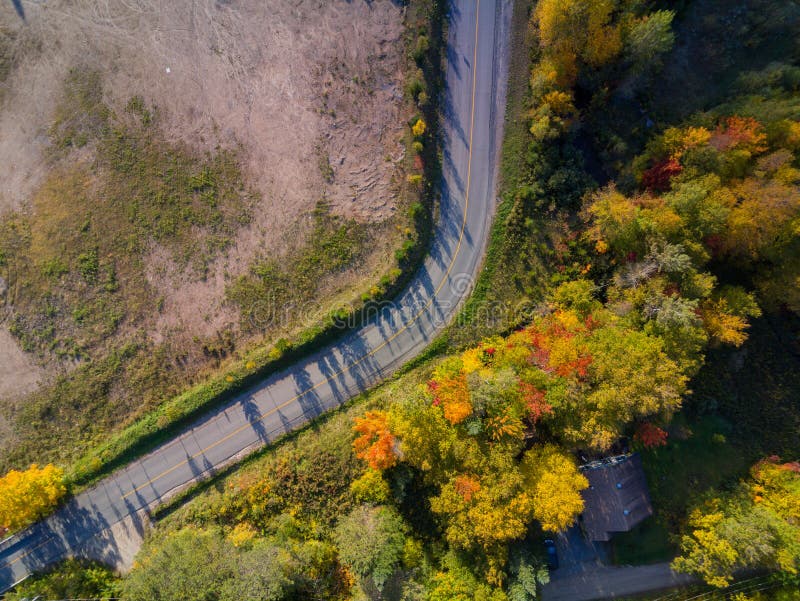 Aerial View of Some Rural Fall Color Landscape Stock Image - Image of ...