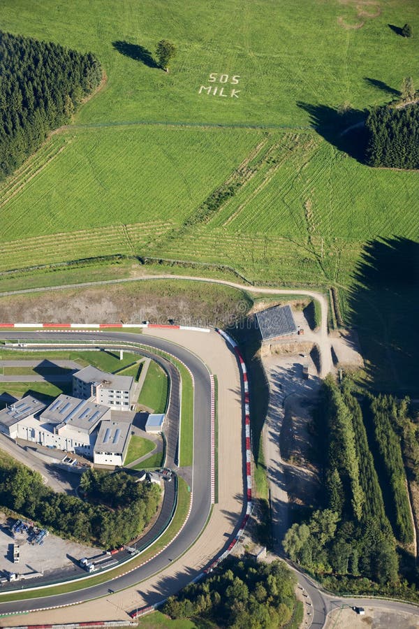 Aerial View : SOS Milk in Fields in Francorchamps Stock Photo - Image ...