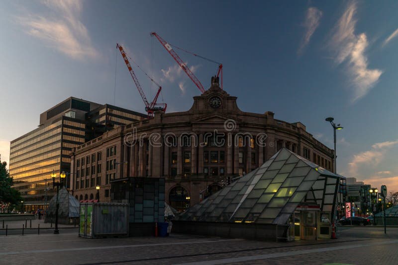 Aerial View of South Station Building Facade in Boston Editorial ...