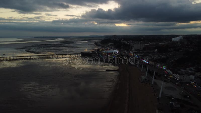 Aerial View of the Southend Pleasure Pier Stock Video - Video of river ...