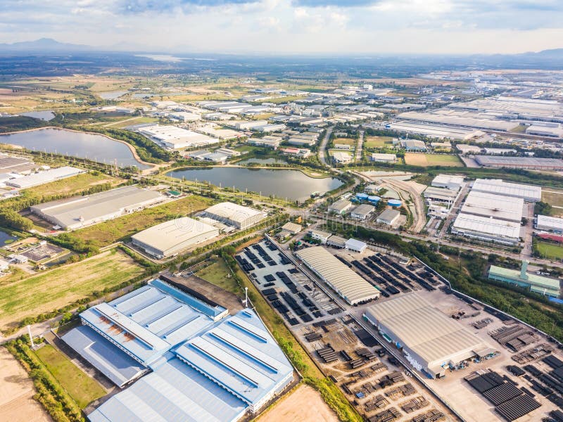 Aerial View of Space for Development and Factories Stock Image - Image ...