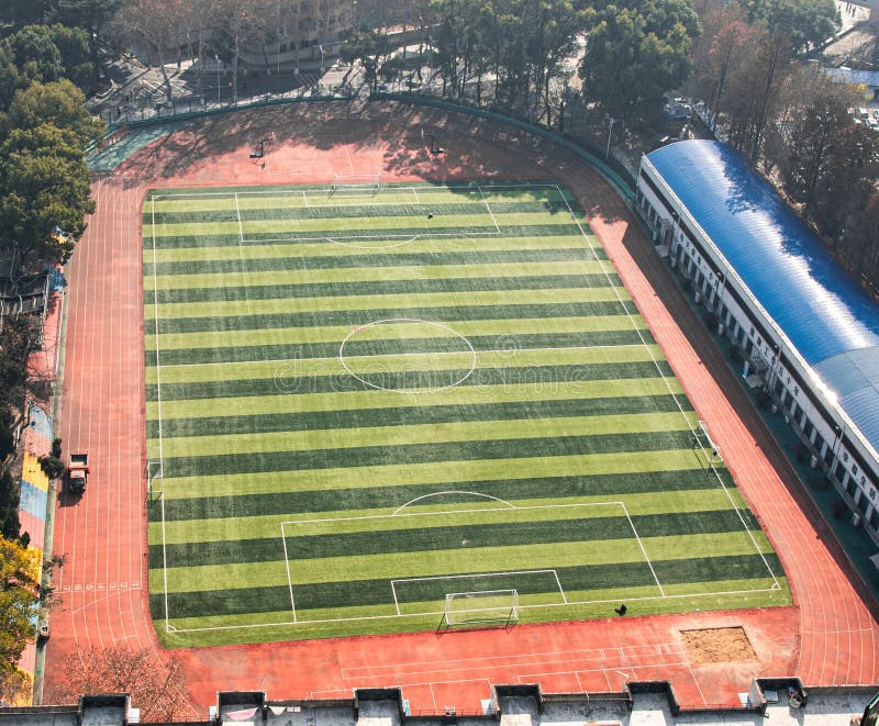 Aerial View of a Spacious University Sports Field Editorial Stock Image ...