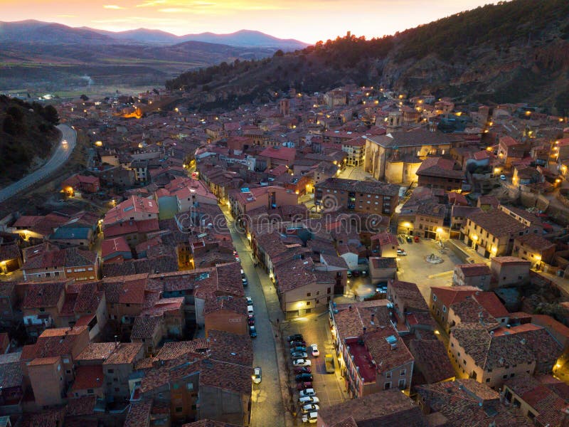 Aerial View of the Spanish City of Daroca. Aragon, Stock Image - Image ...