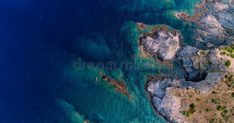 Aerial view of a coast stock photo. Image of famous - 104938630
