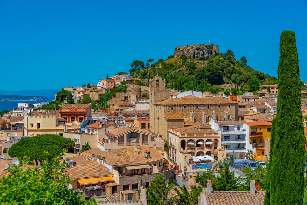 Aerial View of Spanish Town Begur Stock Image - Image of brava ...