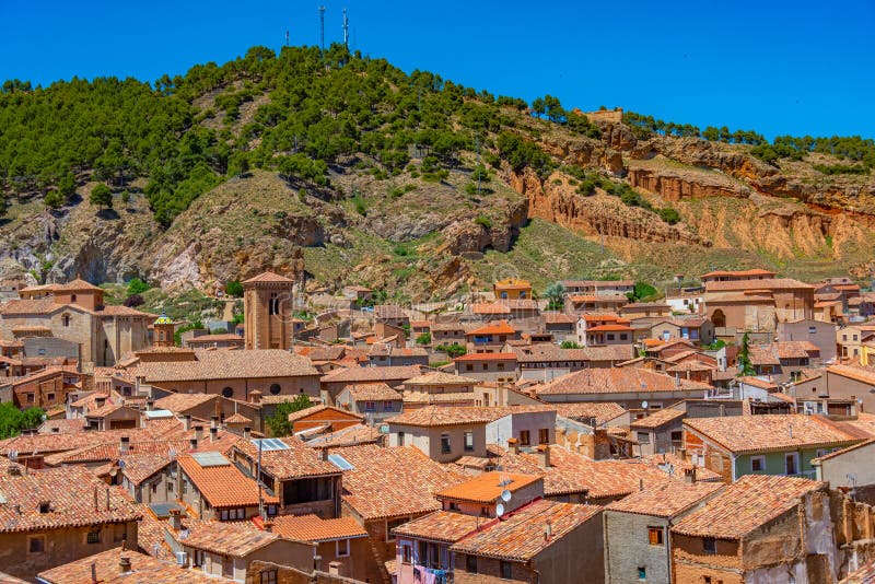 Aerial View of Spanish Town Daroca Editorial Stock Photo - Image of ...