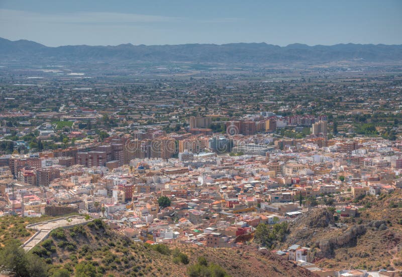 Aerial View of Spanish Town Lorca Stock Photo - Image of sunny, church ...