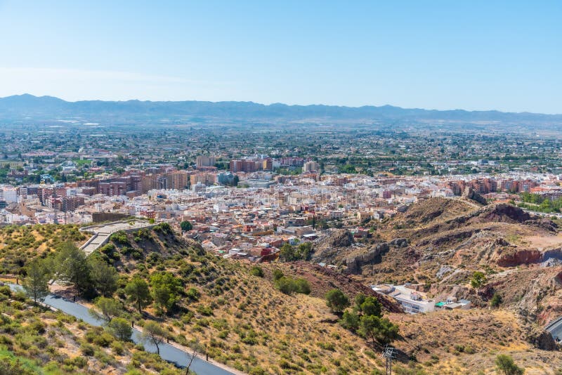 Aerial View of Spanish Town Lorca Stock Photo - Image of panorama ...