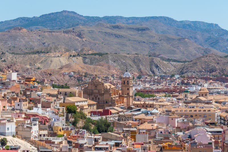 Aerial View of Spanish Town Lorca Stock Photo - Image of facade, aerial ...