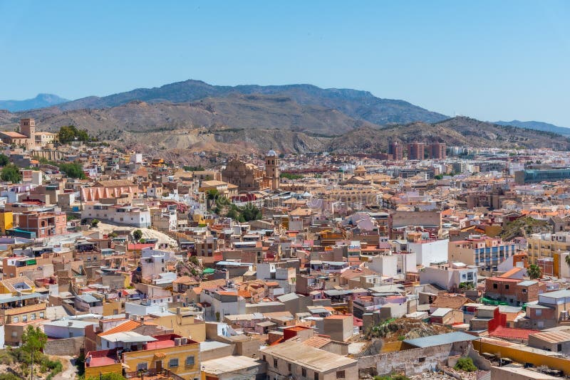 Aerial View of Spanish Town Lorca Stock Image - Image of murcia, town ...