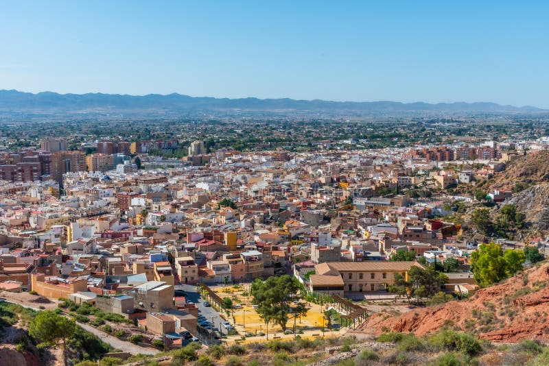 Aerial View of Spanish Town Lorca Stock Photo - Image of architecture ...