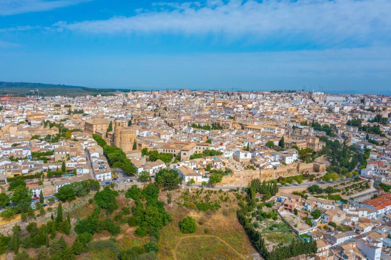 Aerial View of Spanish Town Ubeda. Stock Image - Image of fort, village ...