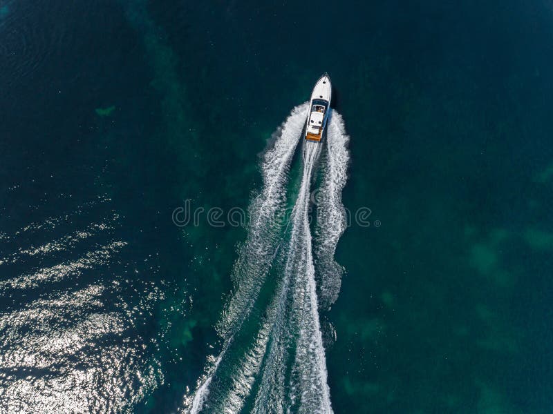 Aerial view of speed boat stock image. Image of nice - 205714975