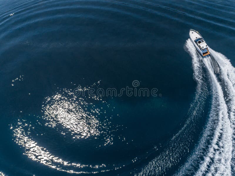 Aerial view of speed boat stock image. Image of engineer - 205715885