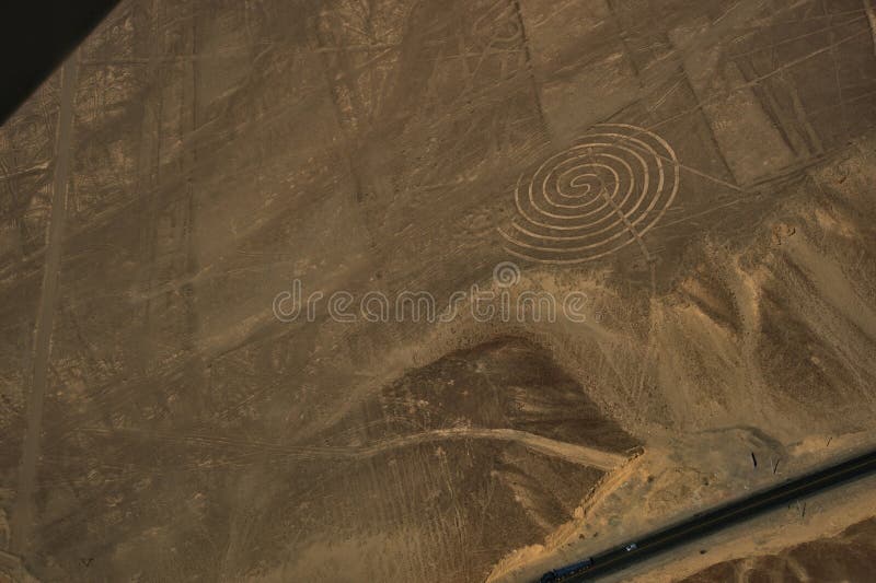 Spiral Geoglyph at the Nazca Lines Stock Image - Image of desert ...