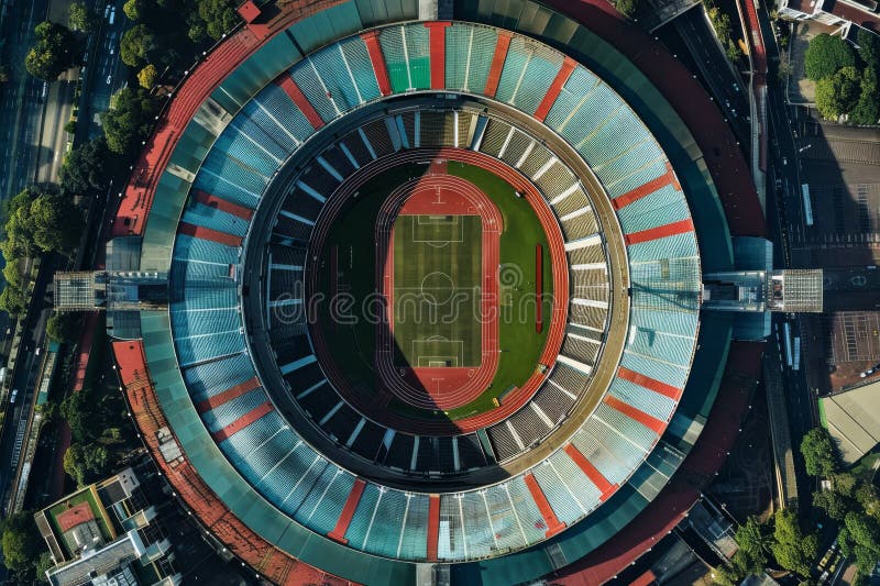 Aerial View of Sports Stadium. Generative AI. Stock Illustration ...