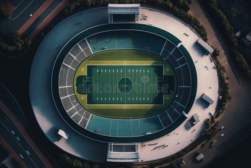 Aerial View of Sports Stadium. Generative AI Stock Illustration ...