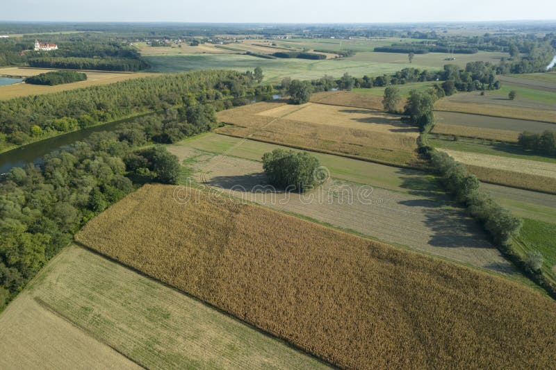 Aerial View of a Sprawling Agricultural Landscape with Fields of ... Aerial View of a Sprawling Agricultural Landscape with Fields of ...