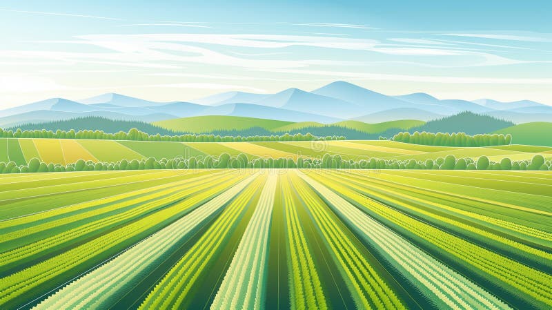 Aerial View, Sprawling Fields with Crops in Various Stages of Growth ...