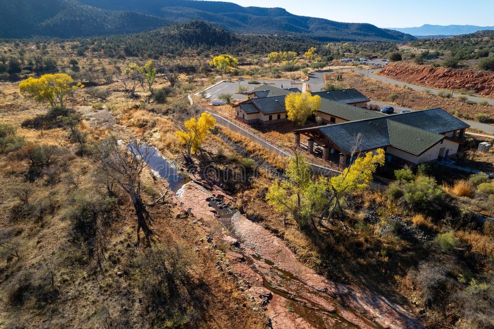The Aerial View of an Ranch with a Winding Pathway through it Editorial ...