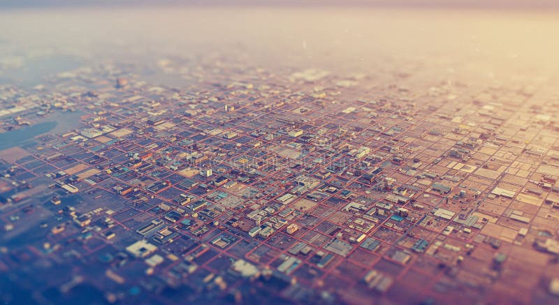 An Aerial View of a Sprawling Urban Landscape with a Grid-like Pattern ...