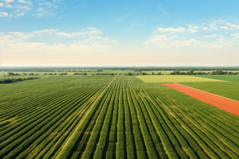 Aerial View of a Sprawling Watermelon Field Under a Clear Sky Stock ...