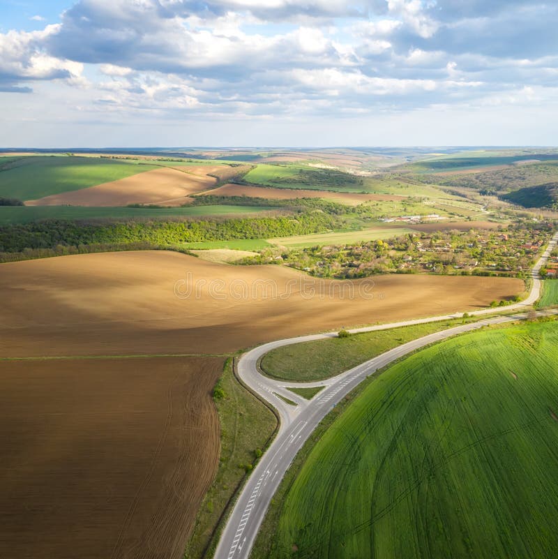 Spring Agriculture - Yellow Field Near Sobotka, Bohemian Paradise ...