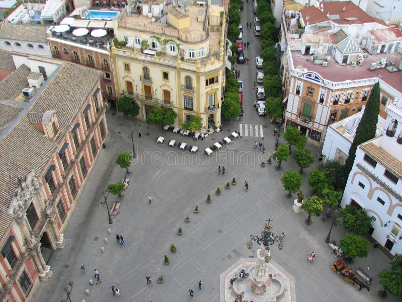 Aerial View of a Square in One of the European Cities Stock Photo ...