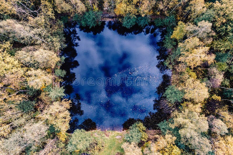 Aerial View of Square Shaped Pond Stock Photo - Image of summer, high ...