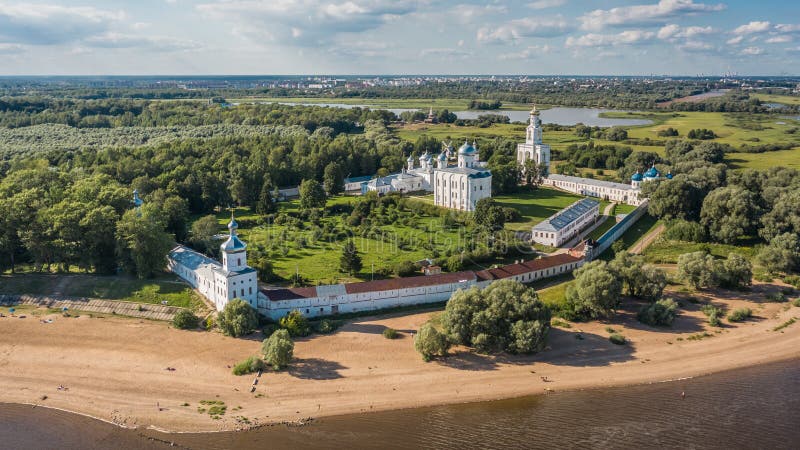 St. George`s Monastery in Veliky Novgorod Stock Image - Image of ...