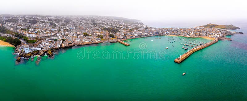 Aerial View of St Ives in the Evening, Cornwall Stock Photo - Image of ...