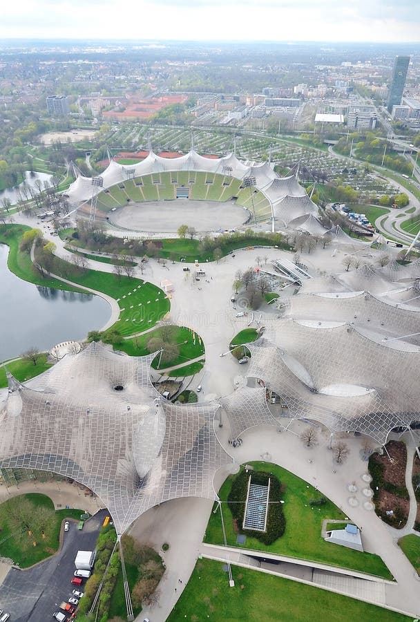 Aerial View Of Olympiapark . Munich, Bavaria, Germany Stock Photo ...