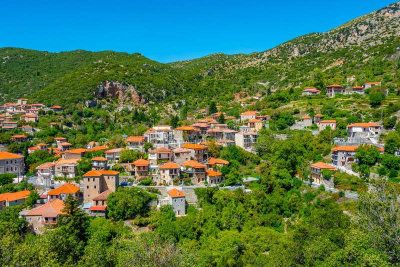 Aerial View of Stemnitsa Village at Greece Stock Image - Image of ...