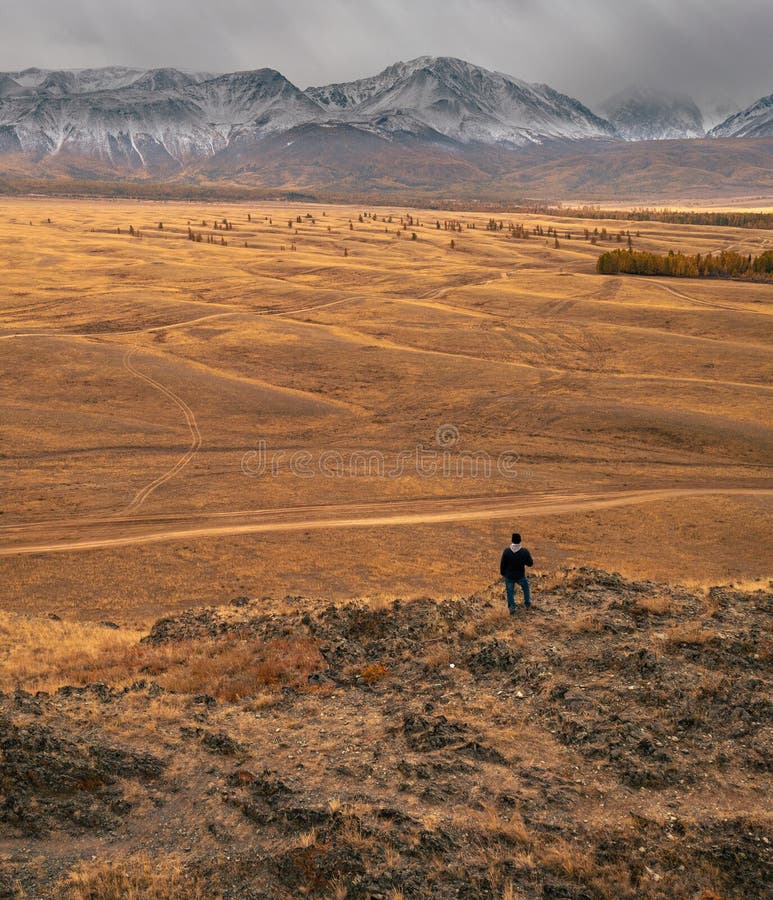 Aerial View of Steppe Landscapes and Fields Stock Image - Image of ...