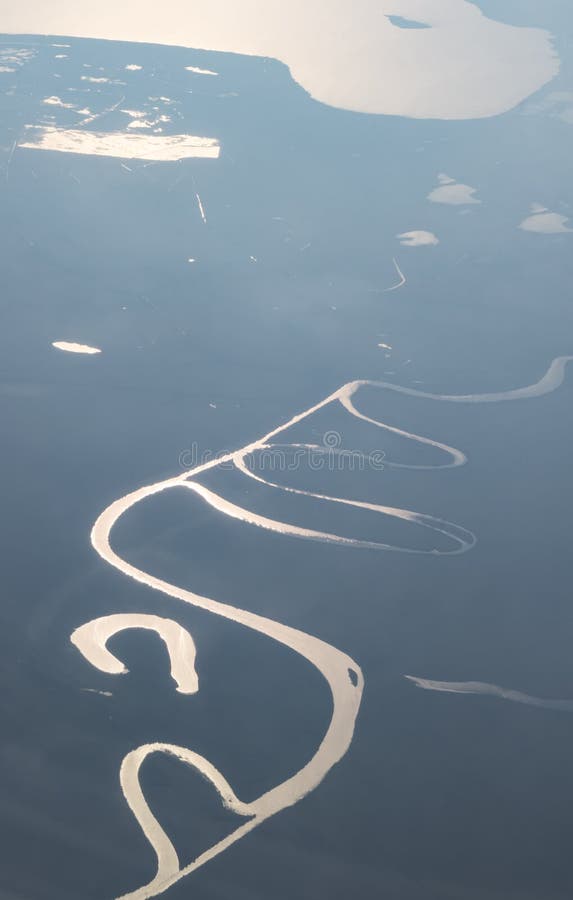 Aerial View of the Steppe River Reflecting the Sunny Sky Stock Image ...