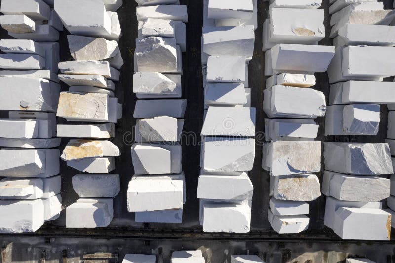 Aerial View of a Storage of Marble Blocks Stock Image - Image of marble ...
