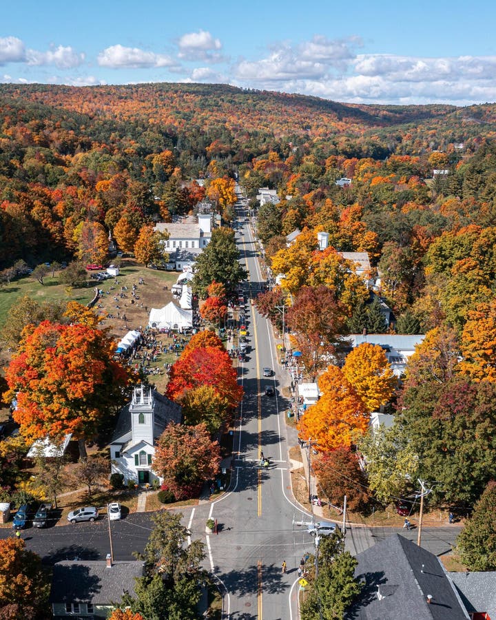 Aerial View of Street during the Fall Festival Editorial Photo - Image ...