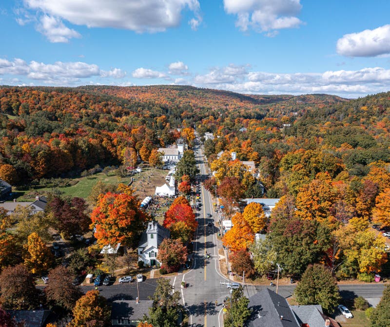 Aerial View of Street during the Fall Festival Editorial Photo - Image ...