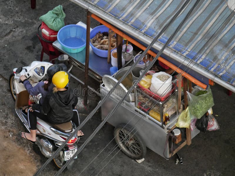 Aerial View of Street Food Stall Editorial Stock Image - Image of ...
