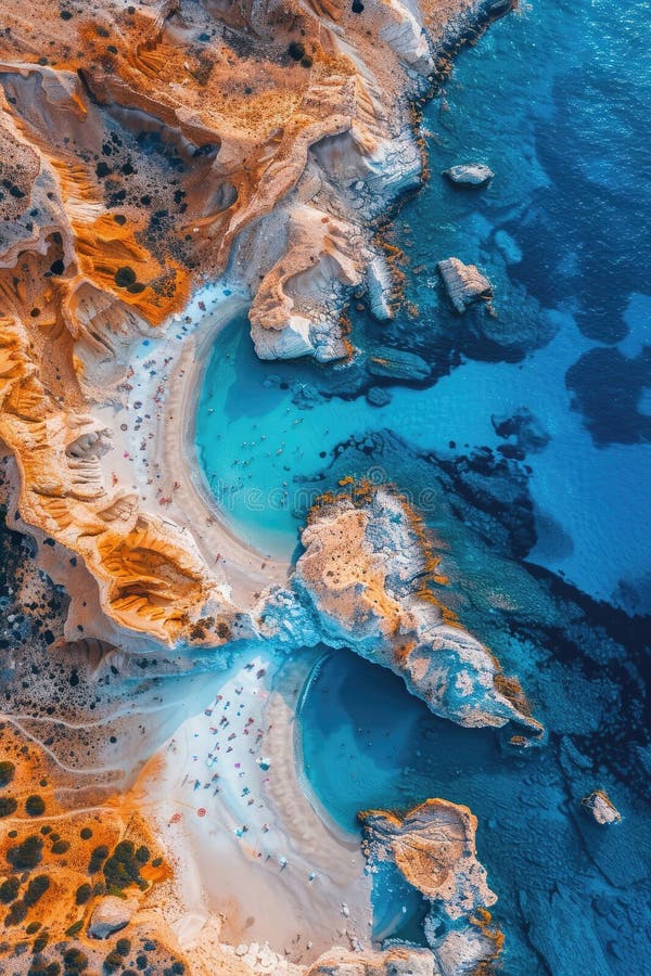 Aerial View of a Stunning Beach with Turquoise Waters, Surrounded by ...